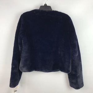 Maison Jules | Jackets & Coats | Maison Jules Blue Faux Fur Open Front ...